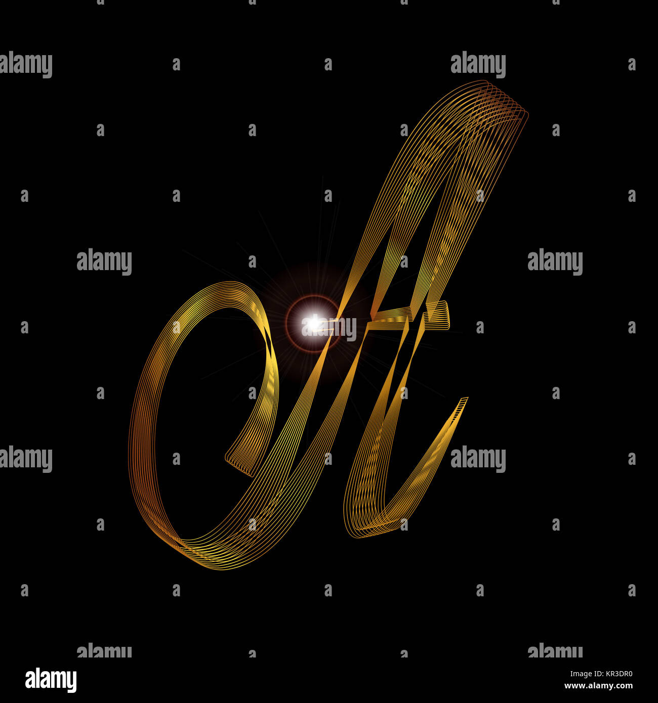 Letter A In Gold Stock Photo - Alamy