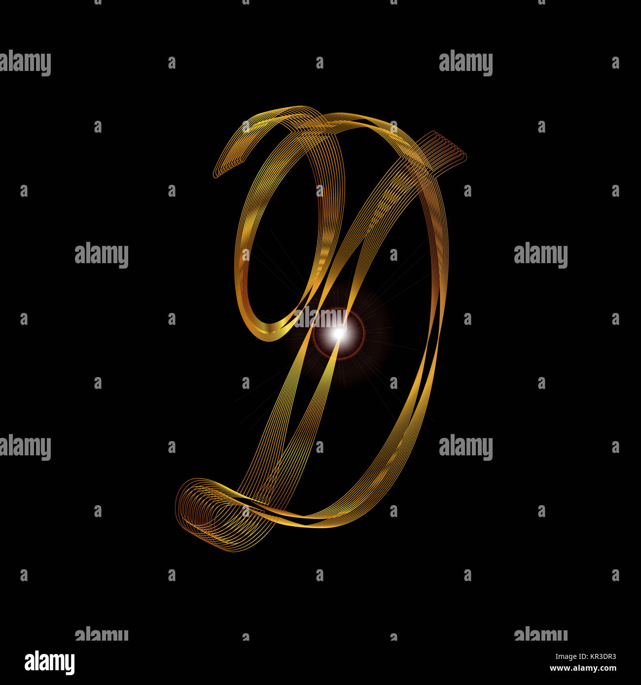 Letter D In Gold Stock Photo - Alamy