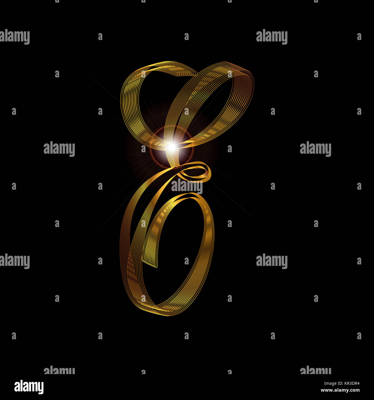Letter E In Gold Stock Photo - Alamy