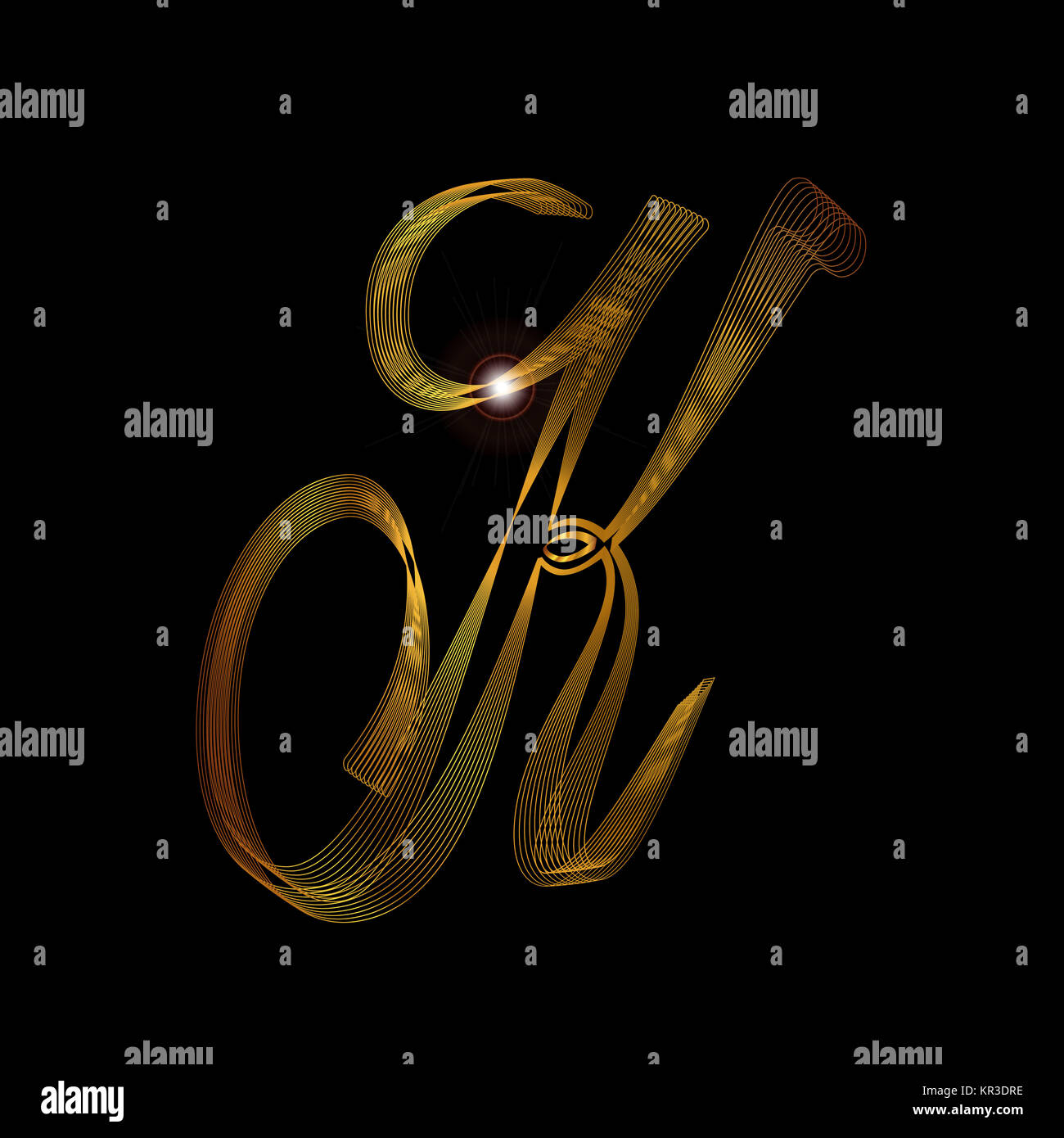 Letter K In Gold Stock Photo - Alamy