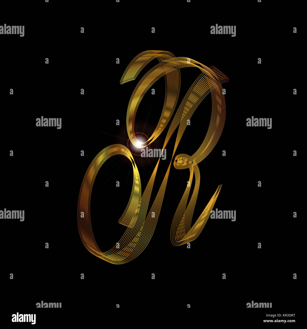 Letter R In Gold Stock Photo - Alamy