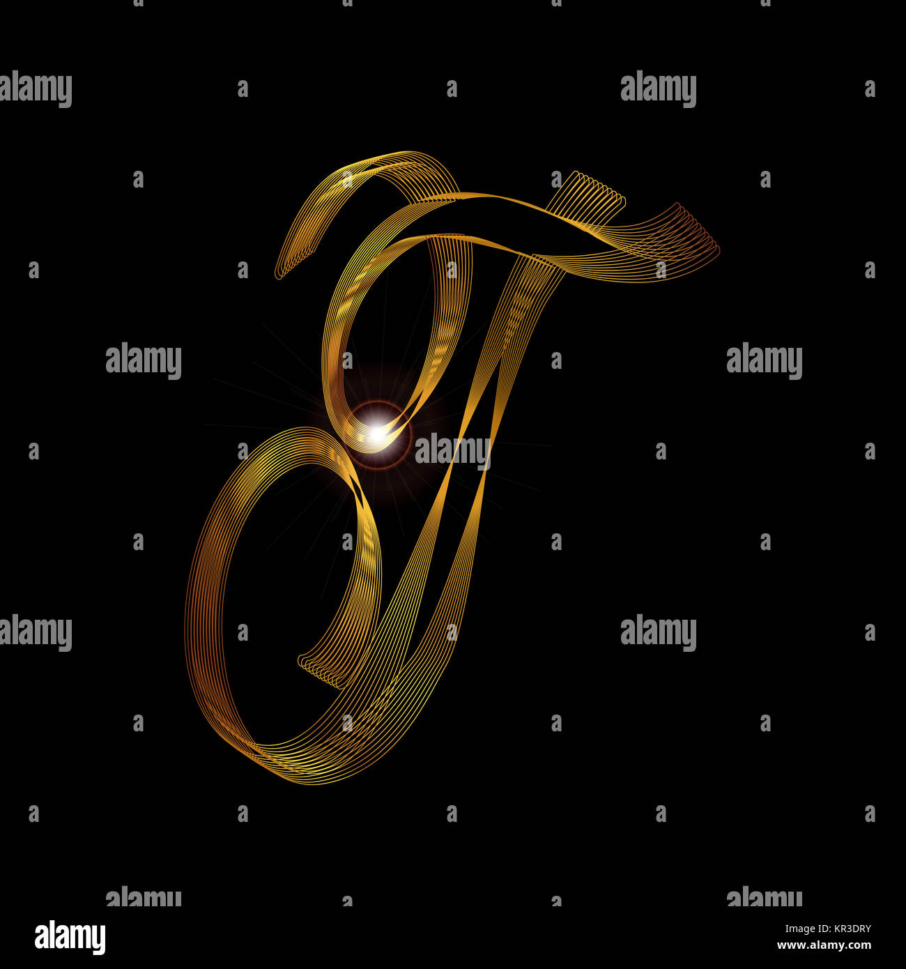 Letter T In Gold Stock Photo - Alamy
