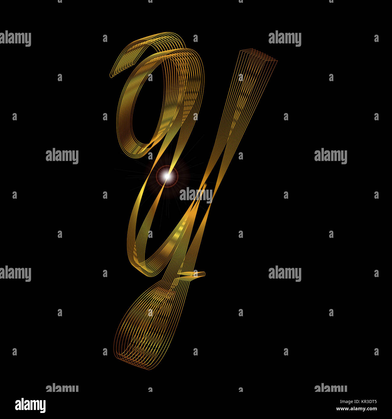Letter Y In Gold Stock Photo - Alamy