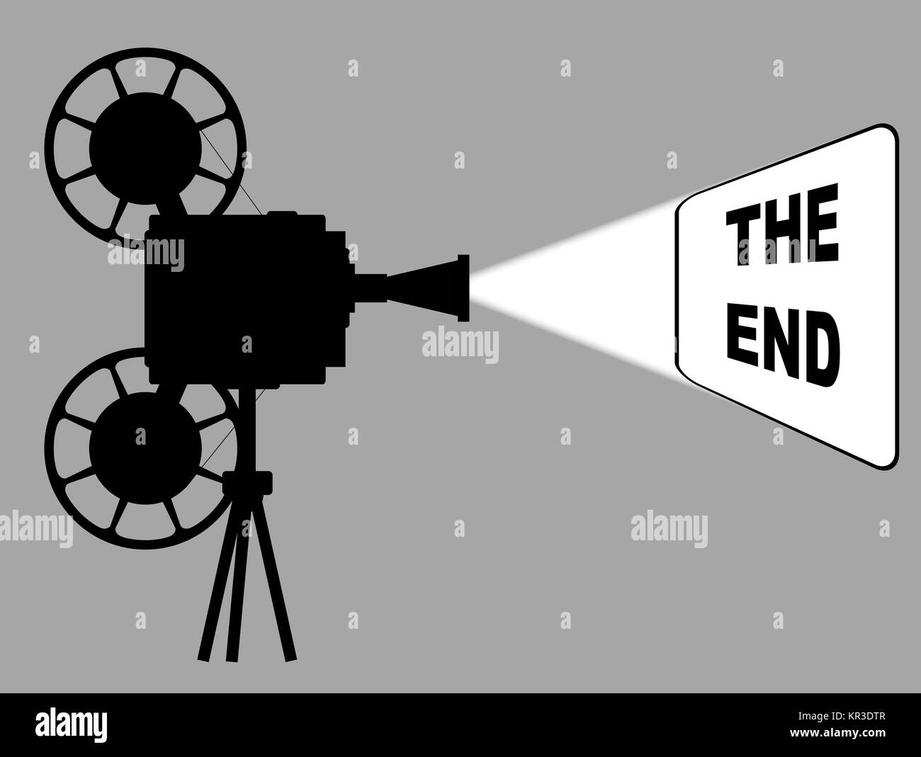 Movie Cine Projector The End Stock Photo - Alamy