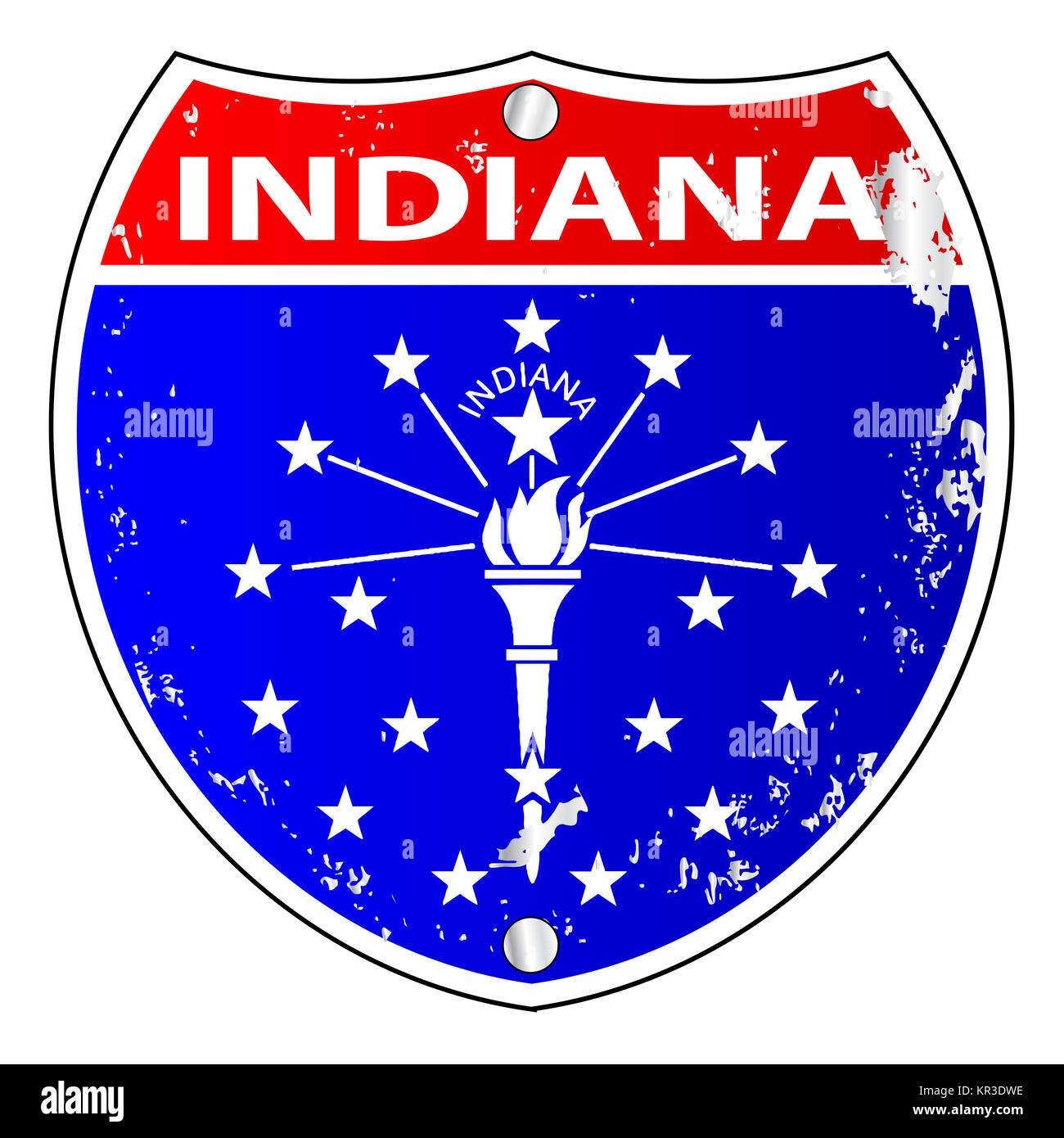 Indiana Flag Icons As A Interstate Sign Stock Photo - Alamy