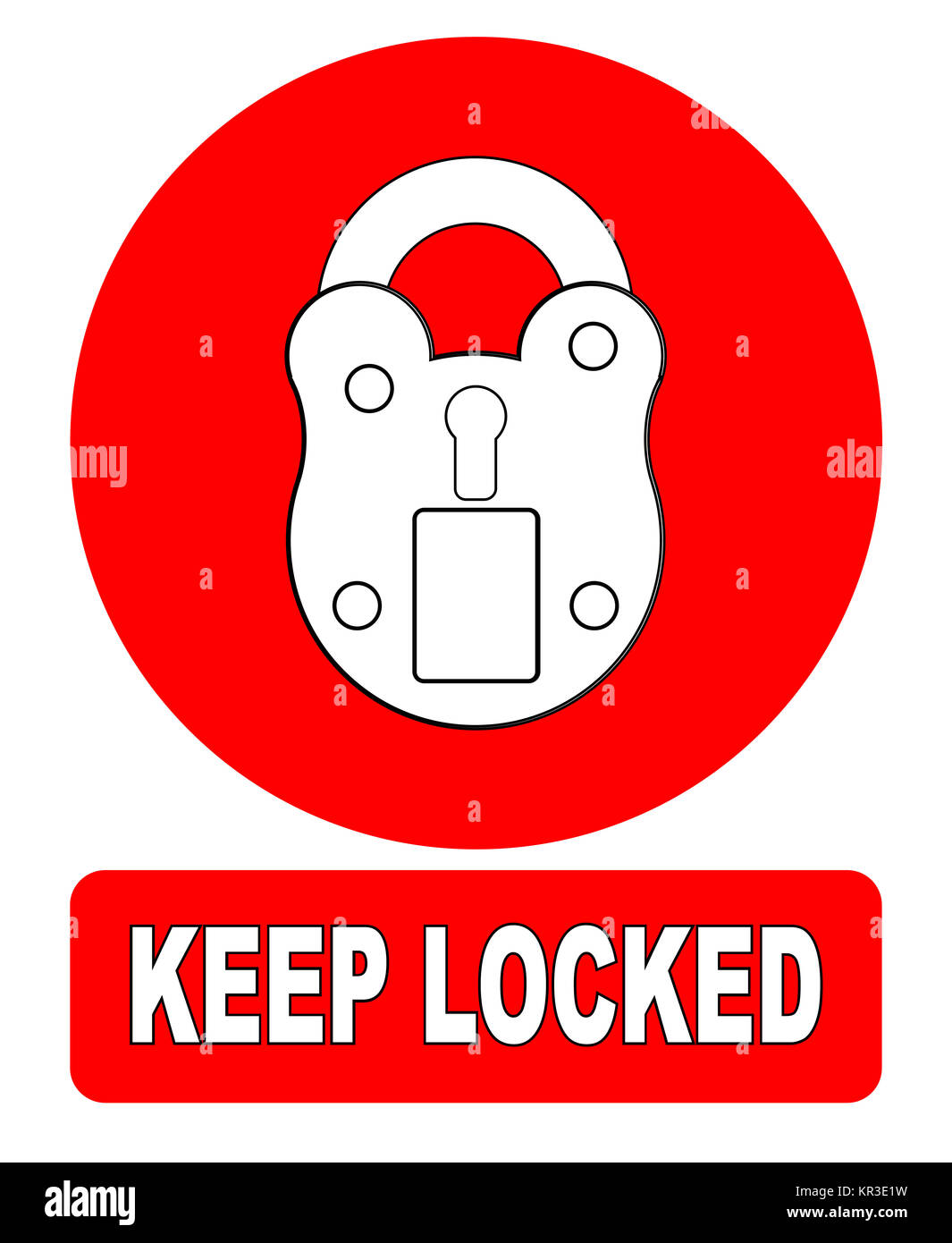 Keep Locked Padlock Sign Stock Photo - Alamy
