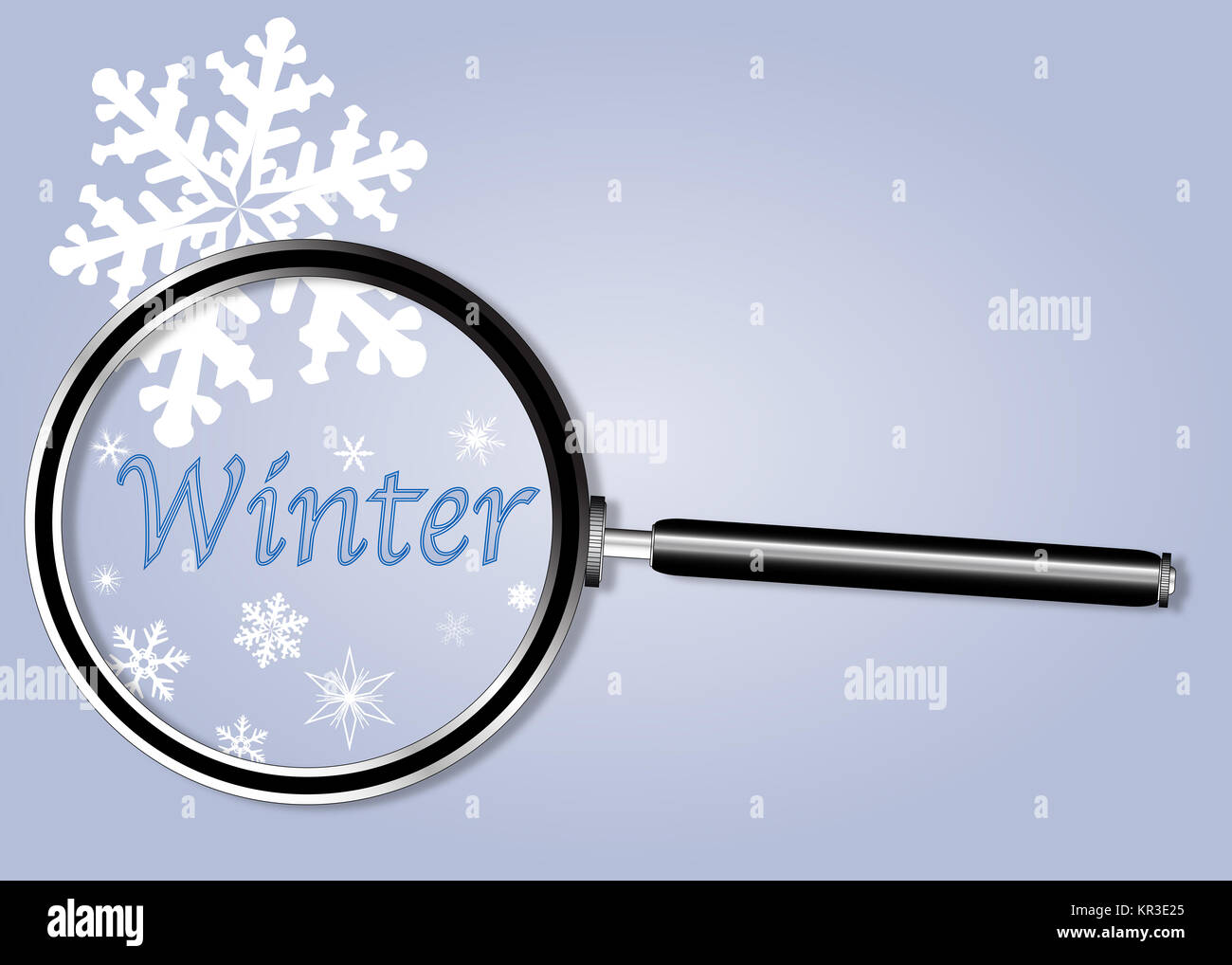 Winter Under The Magnifying Glass Stock Photo - Alamy