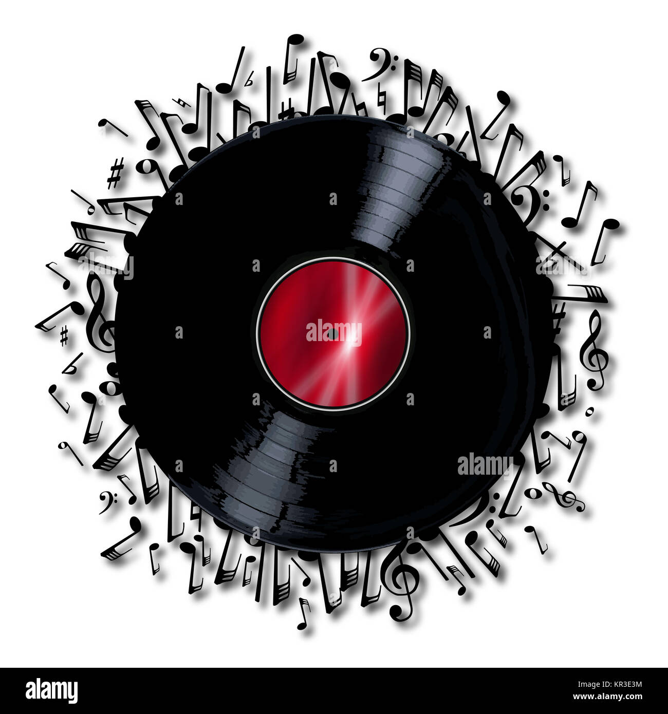 Musical Notes Record Stock Photo - Alamy