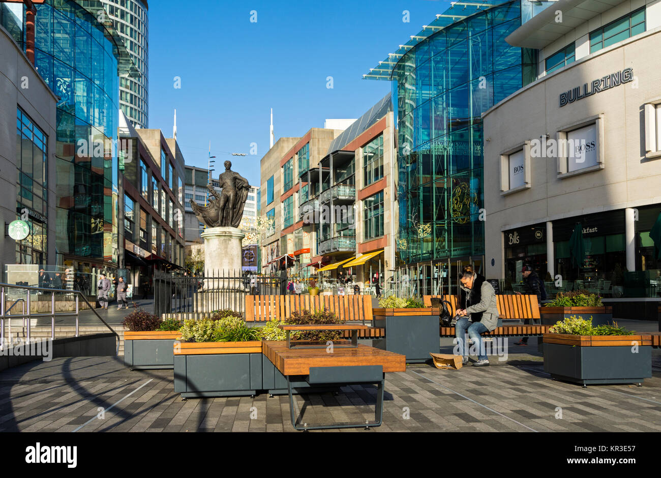 Looking along St. Martin's Walk from the statue of Horatio Nelson, Bull ...