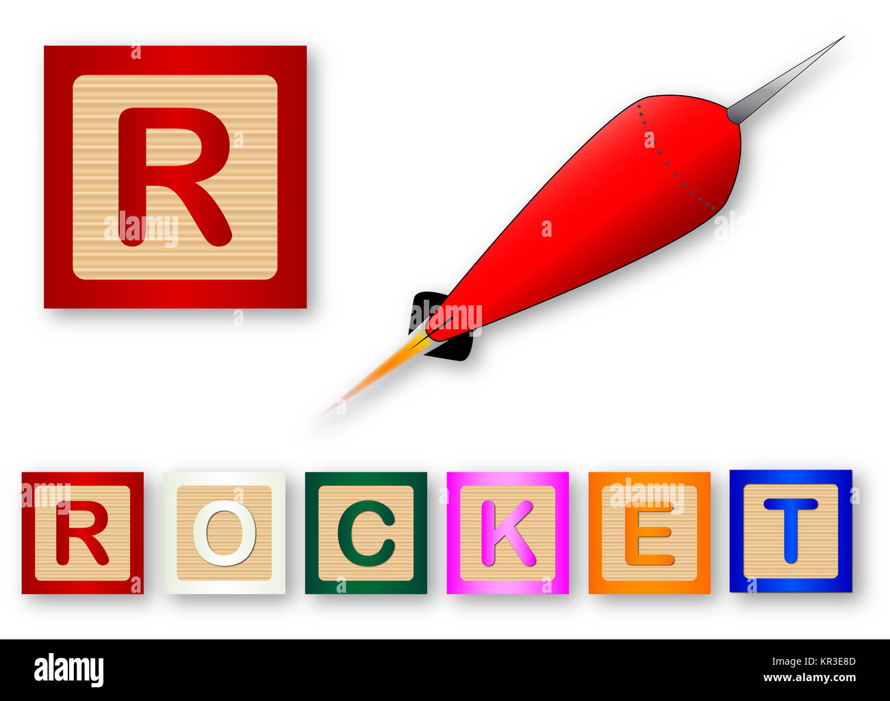 Drawing child rocket Cut Out Stock Images & Pictures - Alamy