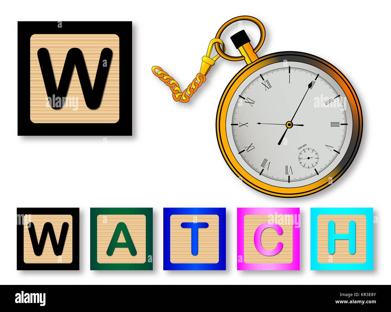W Is For Watch Stock Photo - Alamy