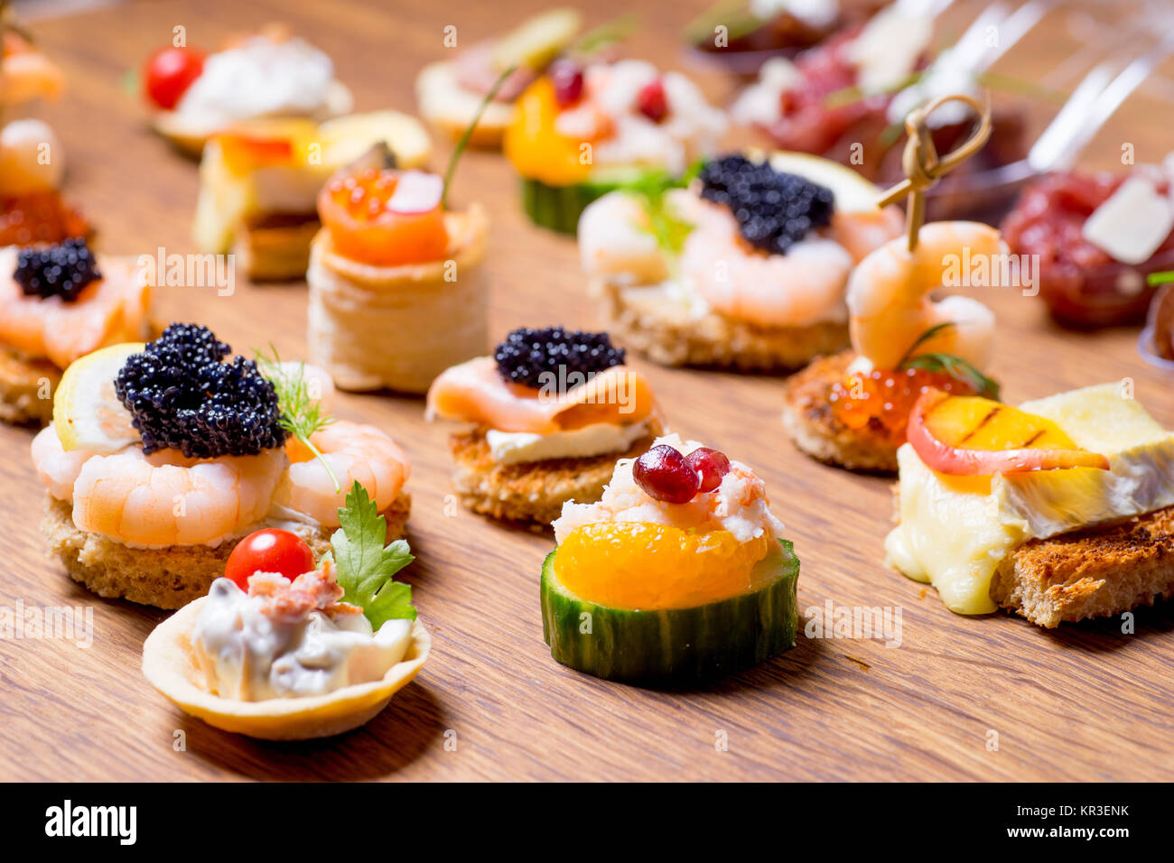 Exquisite selection of luxury appetizer Stock Photo - Alamy