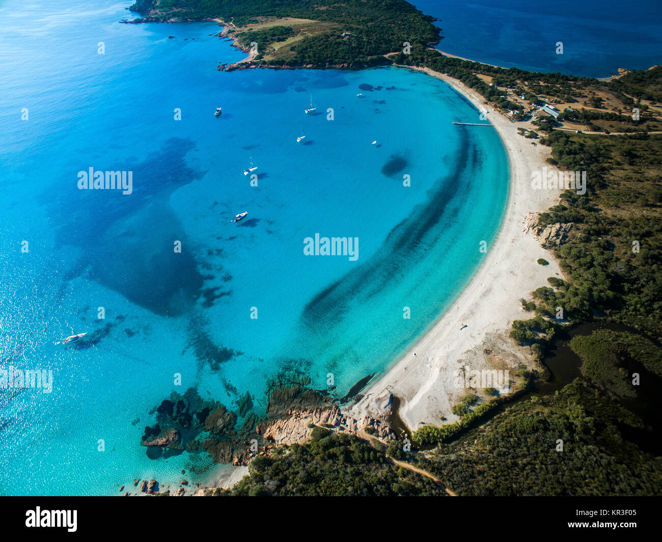 Aerial View of the Splendid Rondinara Beach, Corsica, France Stock ...