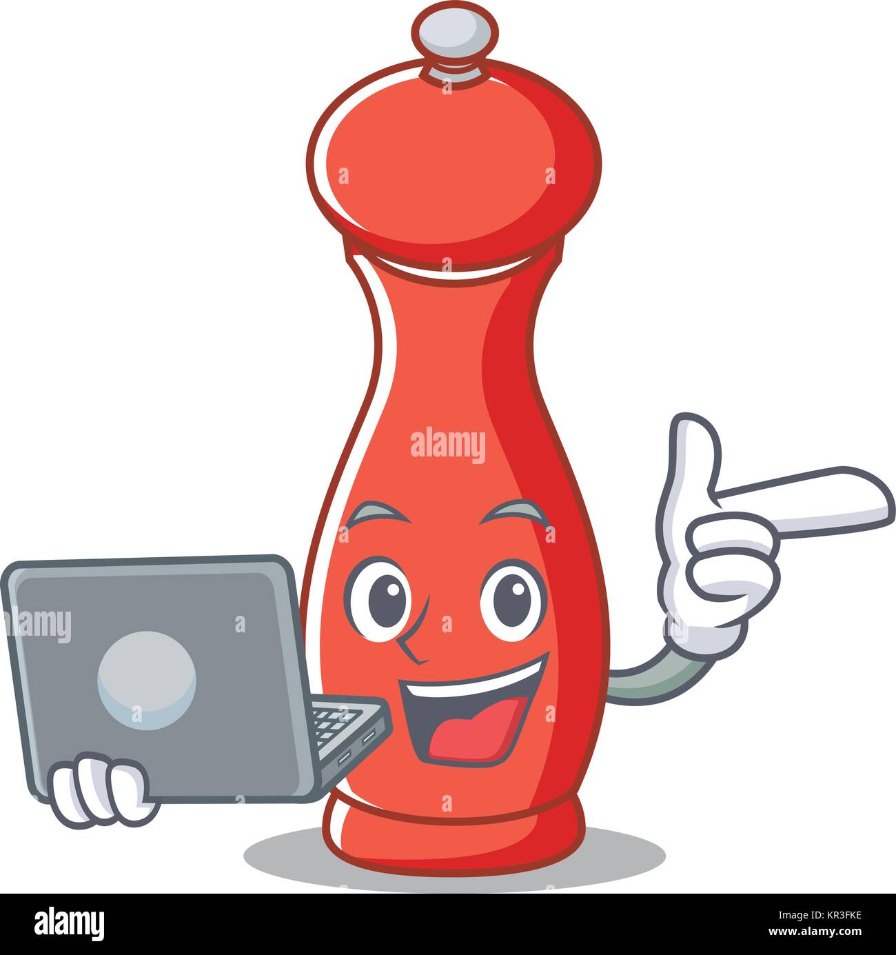 With laptop pepper mill character cartoon Stock Vector Image & Art - Alamy