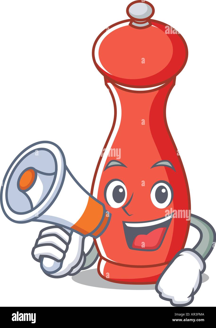 With megaphone pepper mill character cartoon Stock Vector Image & Art ...