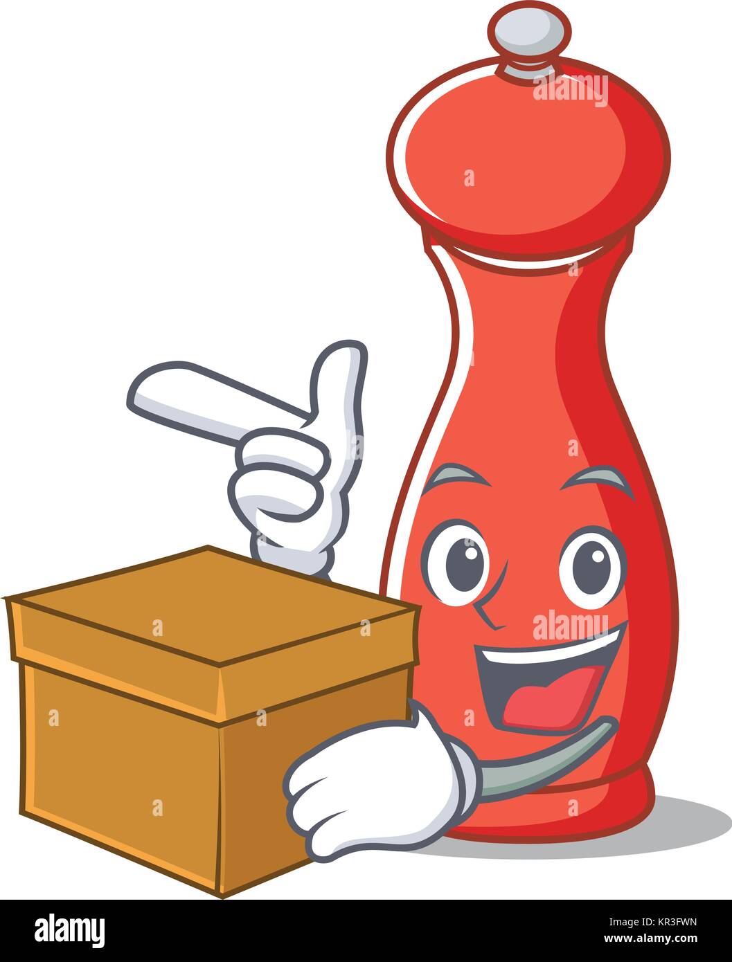 With box pepper mill character cartoon Stock Vector Image & Art - Alamy
