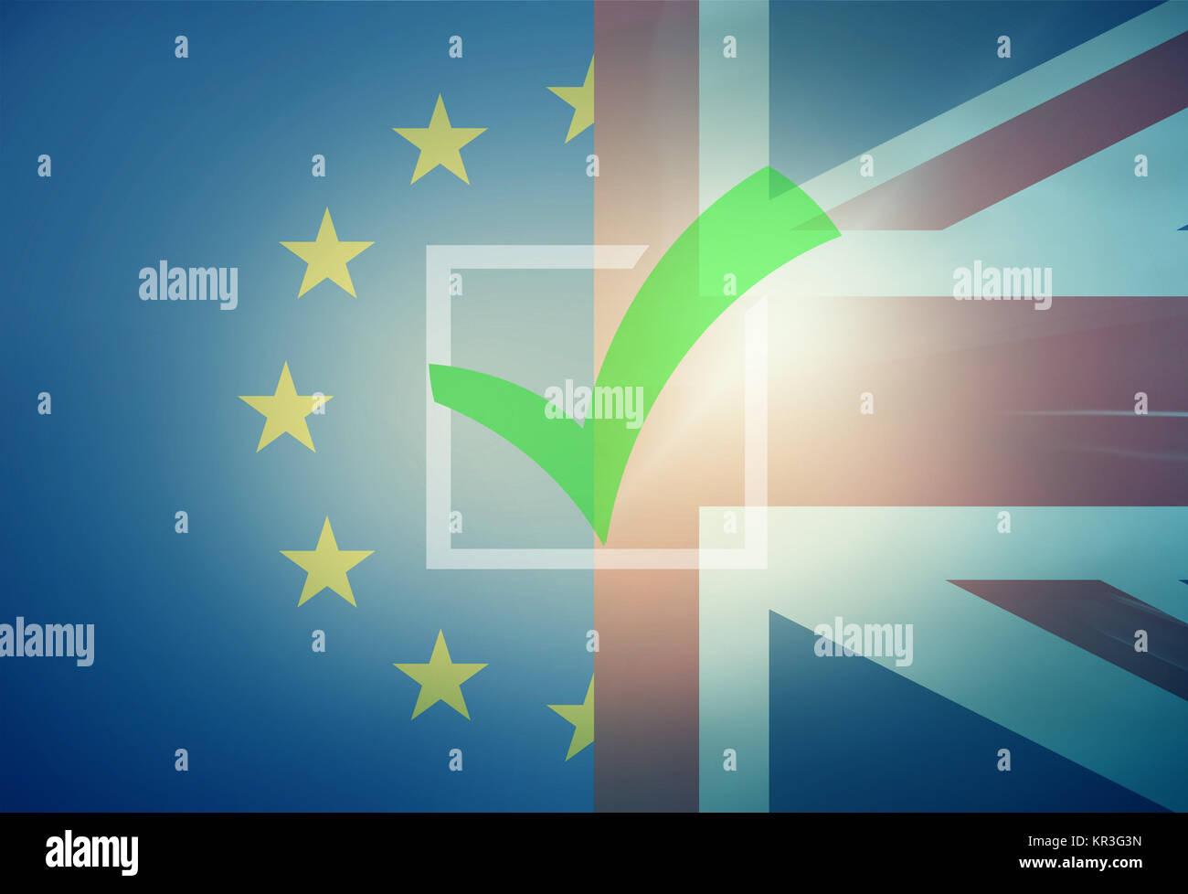 Europe and United Kingdom Tick Check Voting Stock Photo - Alamy
