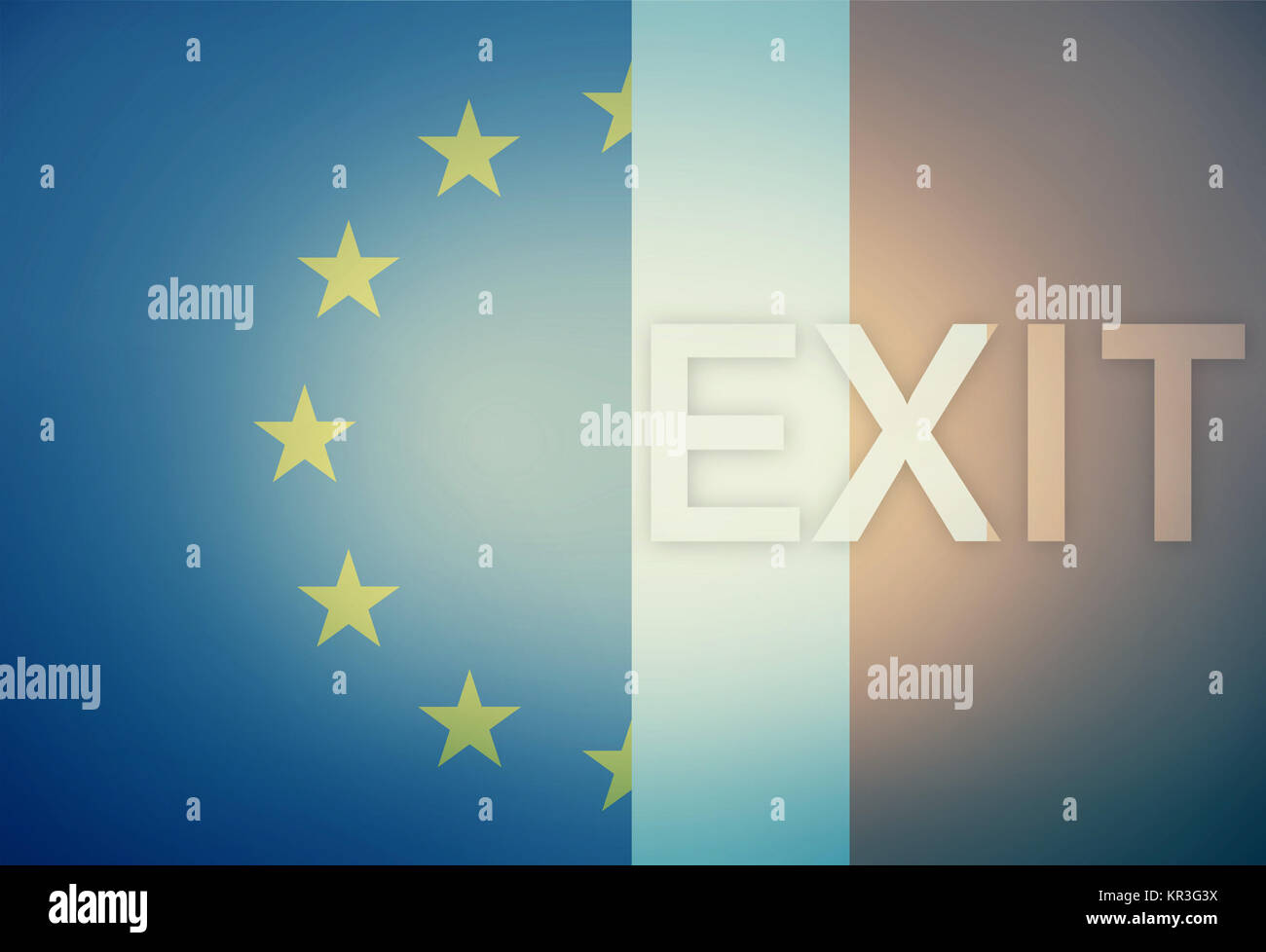 Exit Europe France Combined Flag Background Stock Photo - Alamy