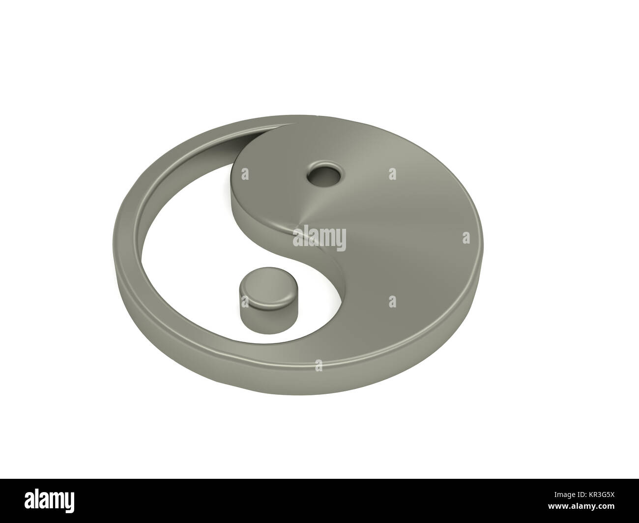 Yin and Yang steel icon on white, 3d rendering Stock Photo - Alamy