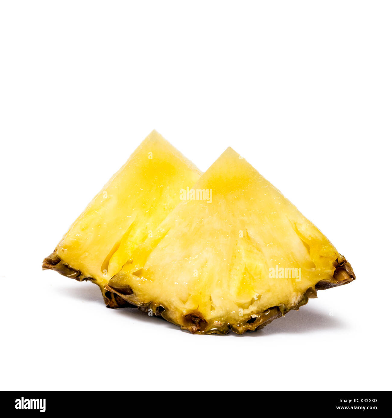 Pineapple Quarters Isolated On White Background Stock Photo - Alamy