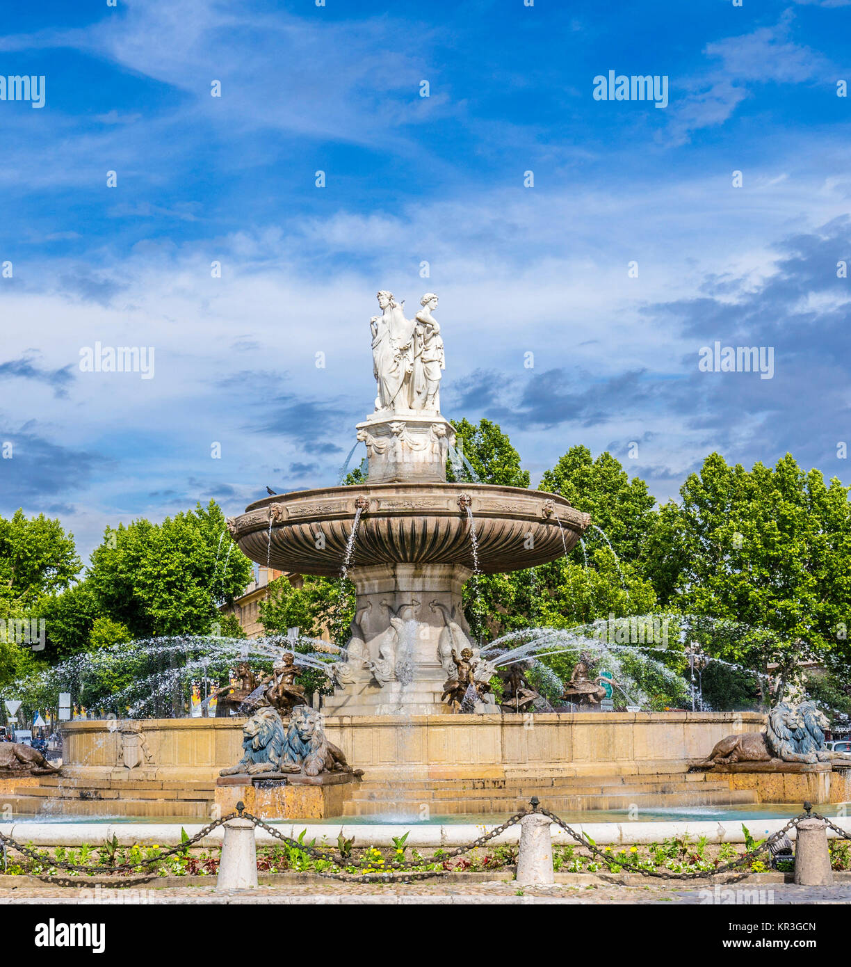 The Fontaine de la Rotonde fountain in Aix-en-Provence, France Stock ...