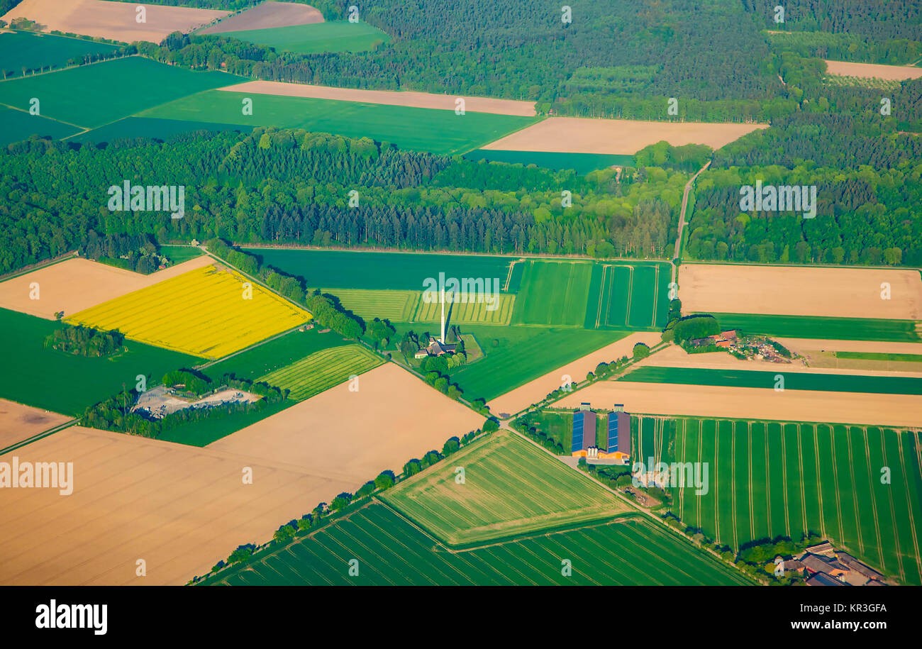 aerial of rural landscape with river near Bremen Stock Photo - Alamy