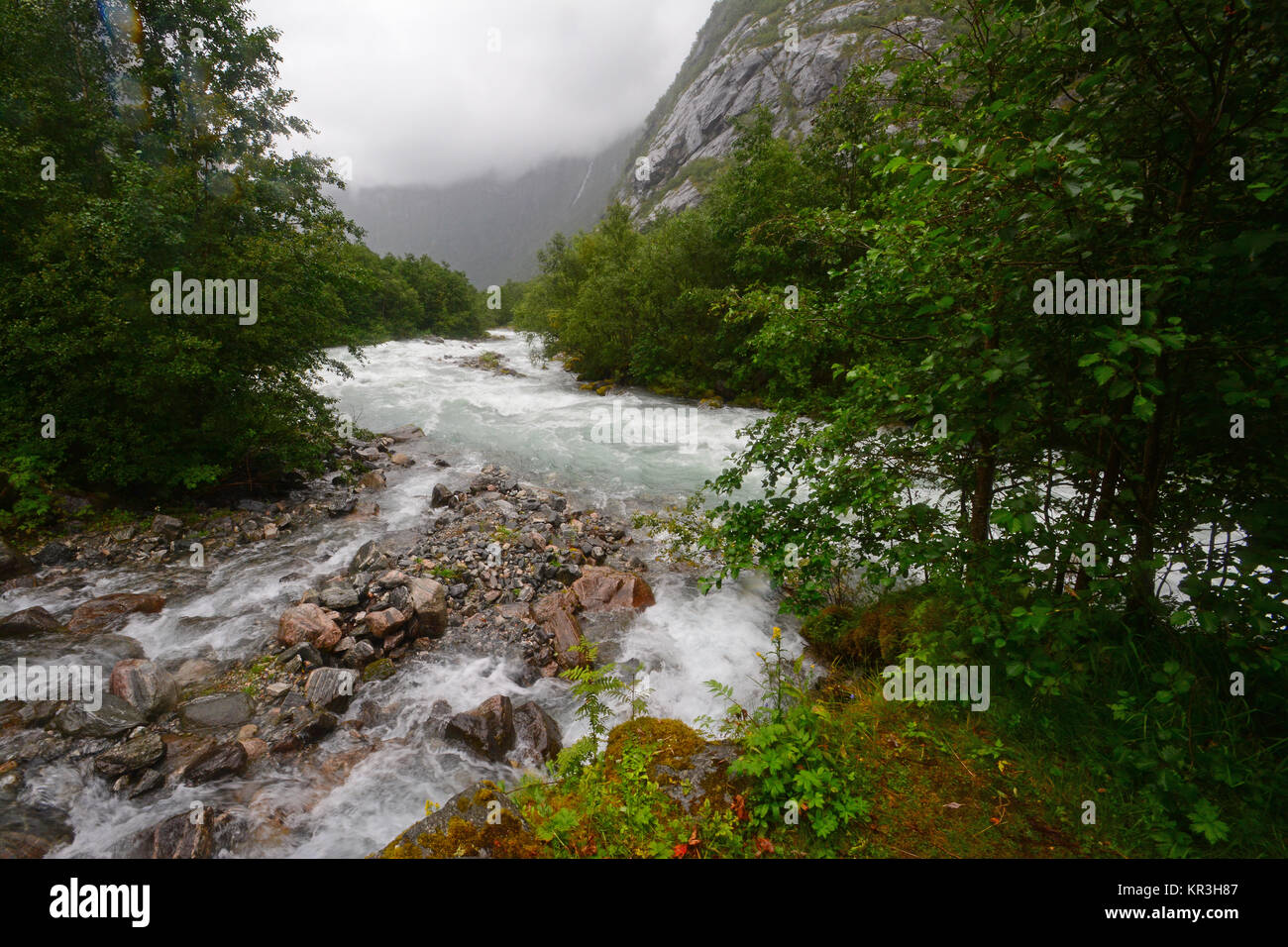 Glacier stream in Norway Stock Photo - Alamy