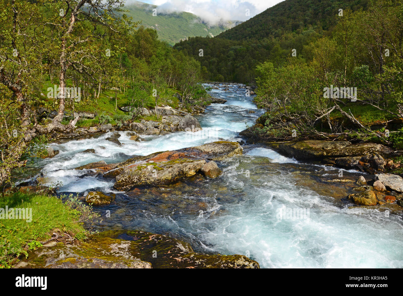 Glacier stream in Norway Stock Photo - Alamy