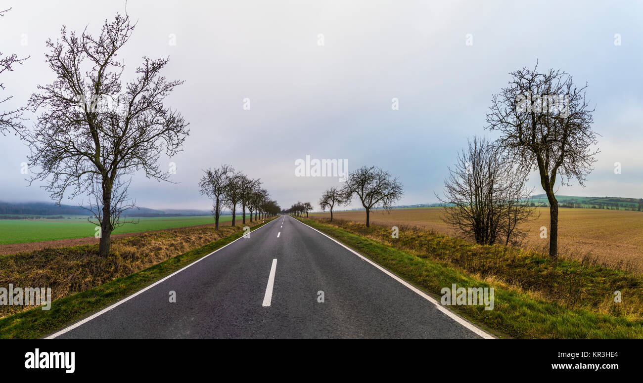 street in rural landscape in Thuringia, Germany Stock Photo - Alamy