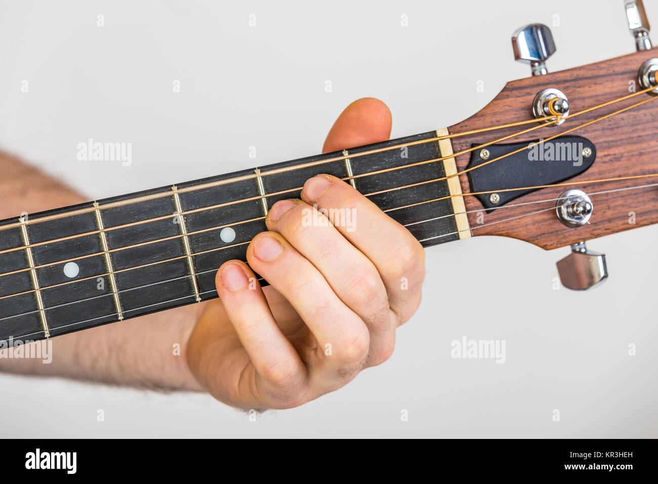 detail of fingers, string and hand of guitar player Stock Photo - Alamy