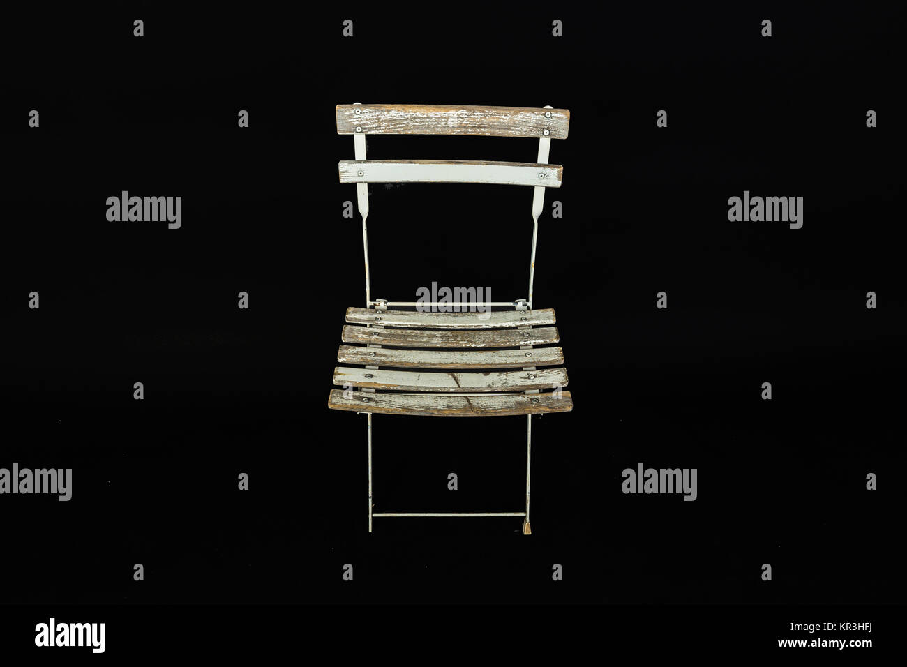 old empty wooden chair isolated on black background Stock Photo - Alamy