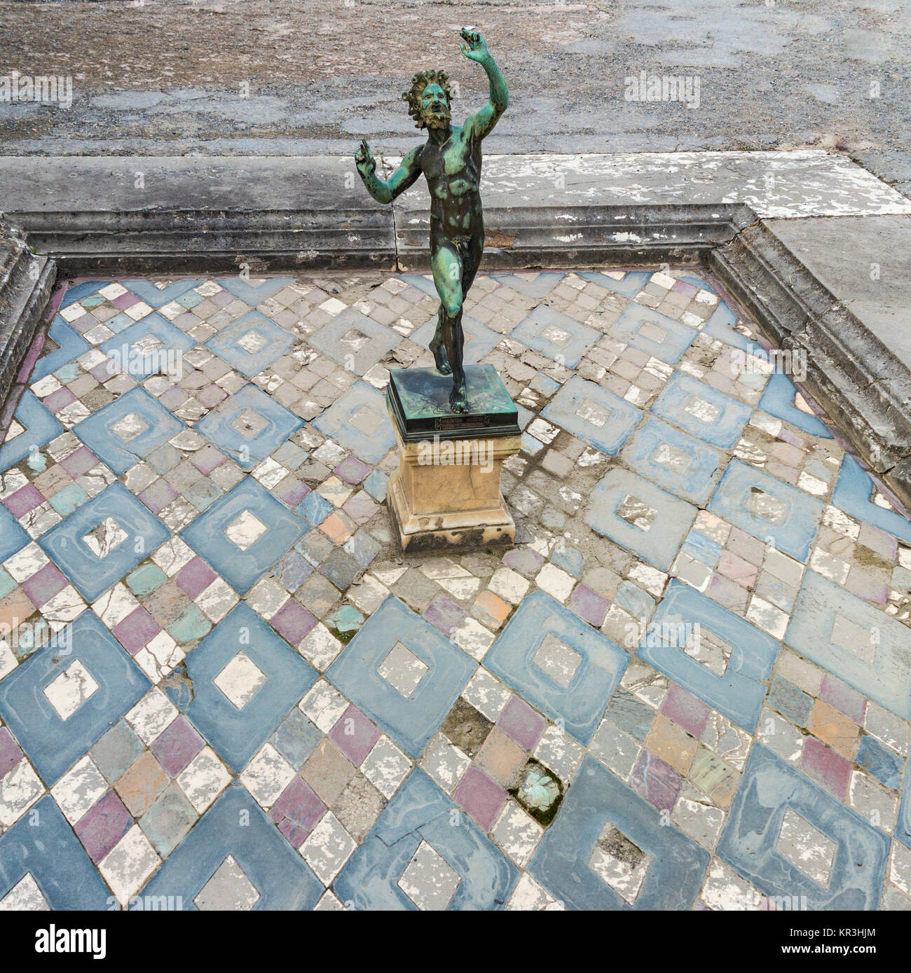Dancing Faun statue, House of the Faun, Pompeii Stock Photo - Alamy