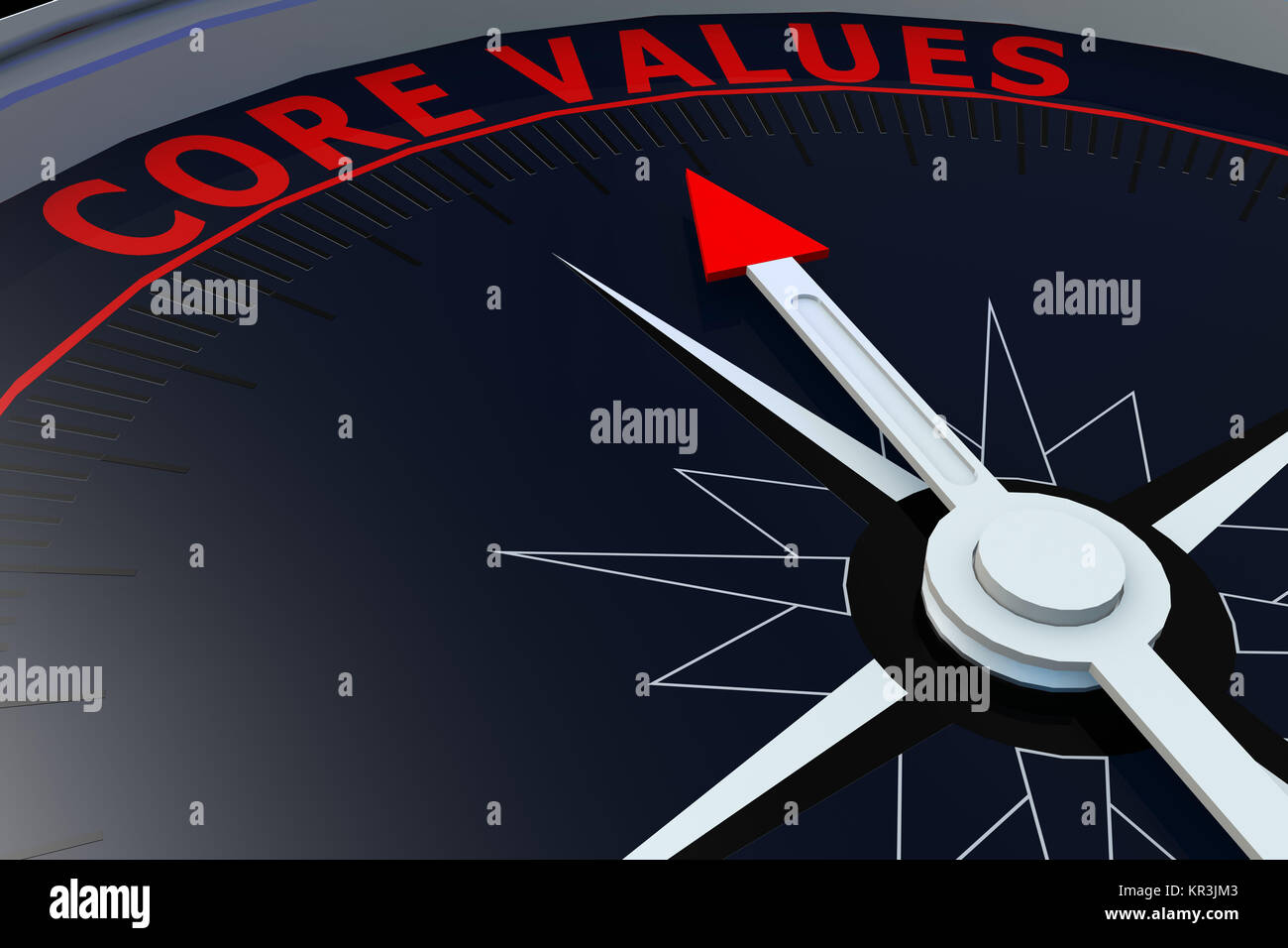 Black compass with core values word on it Stock Photo - Alamy