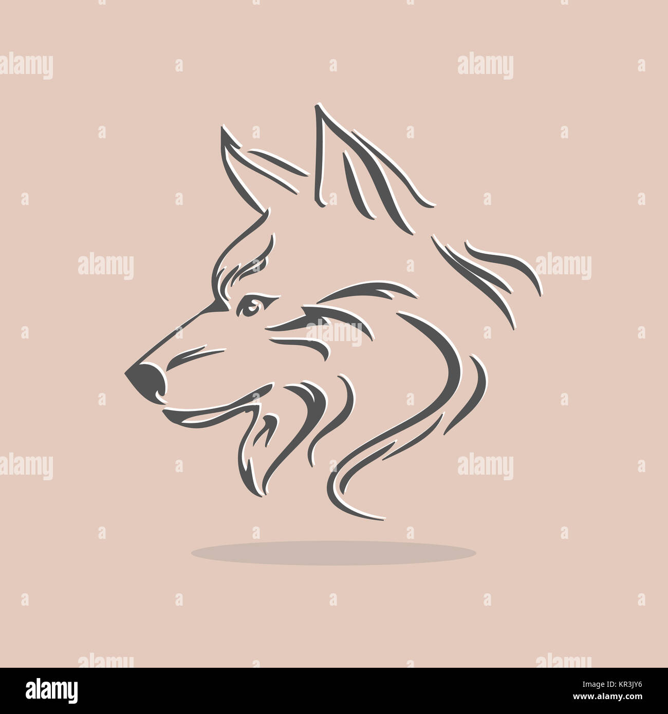 Wolf emblem animal sign hi-res stock photography and images - Alamy