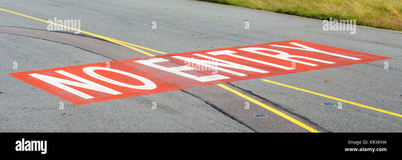 no entry sign at the runway at Charles de Gaulle Stock Photo - Alamy