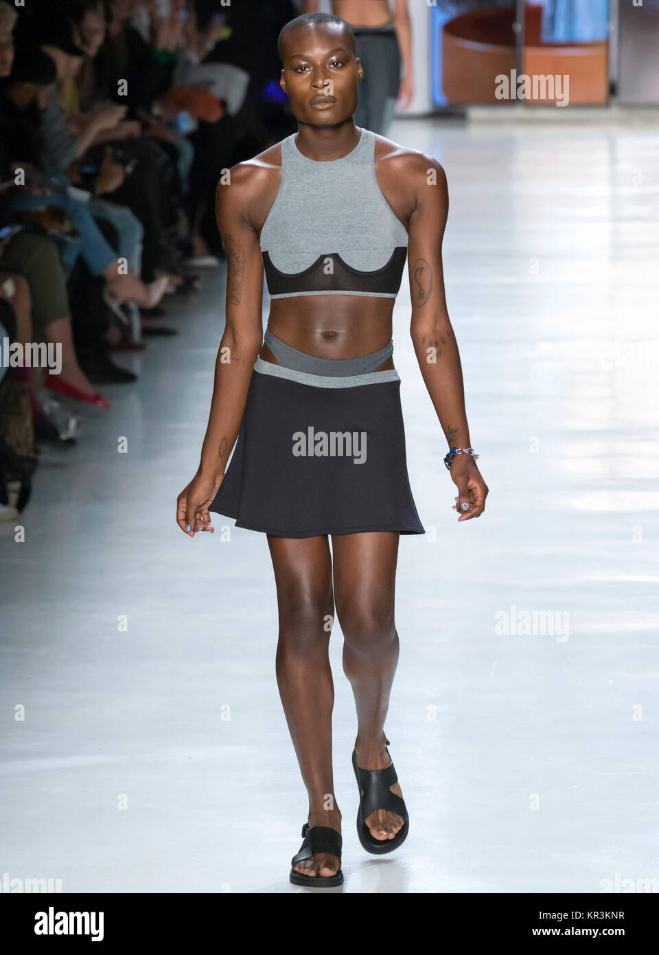 NEW YORK, NY - September 08, 2017: Jahmal Golden walks the runway at ...