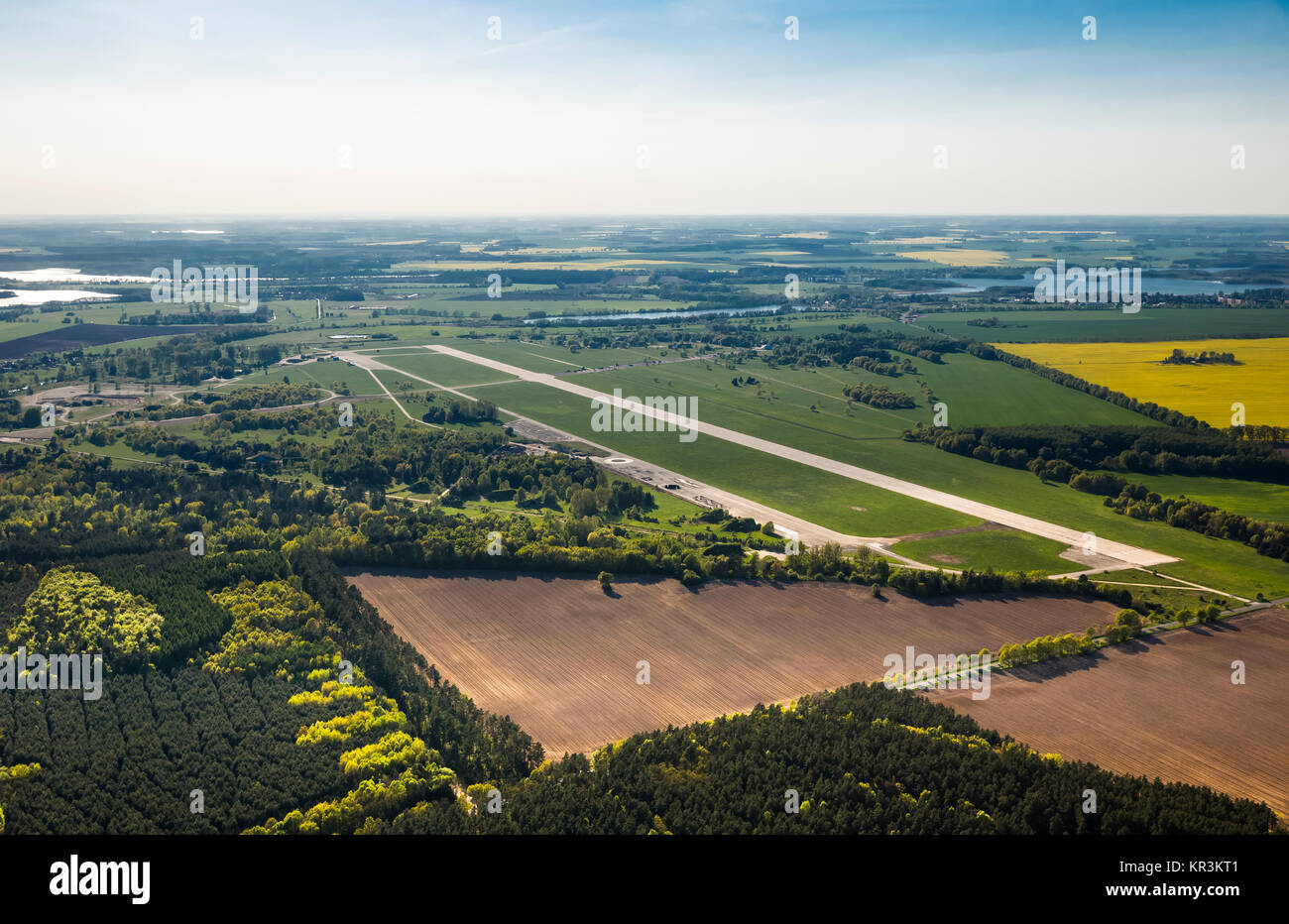 Runway of Müritz AirPark at Rechlin, former military airport Rechlin ...