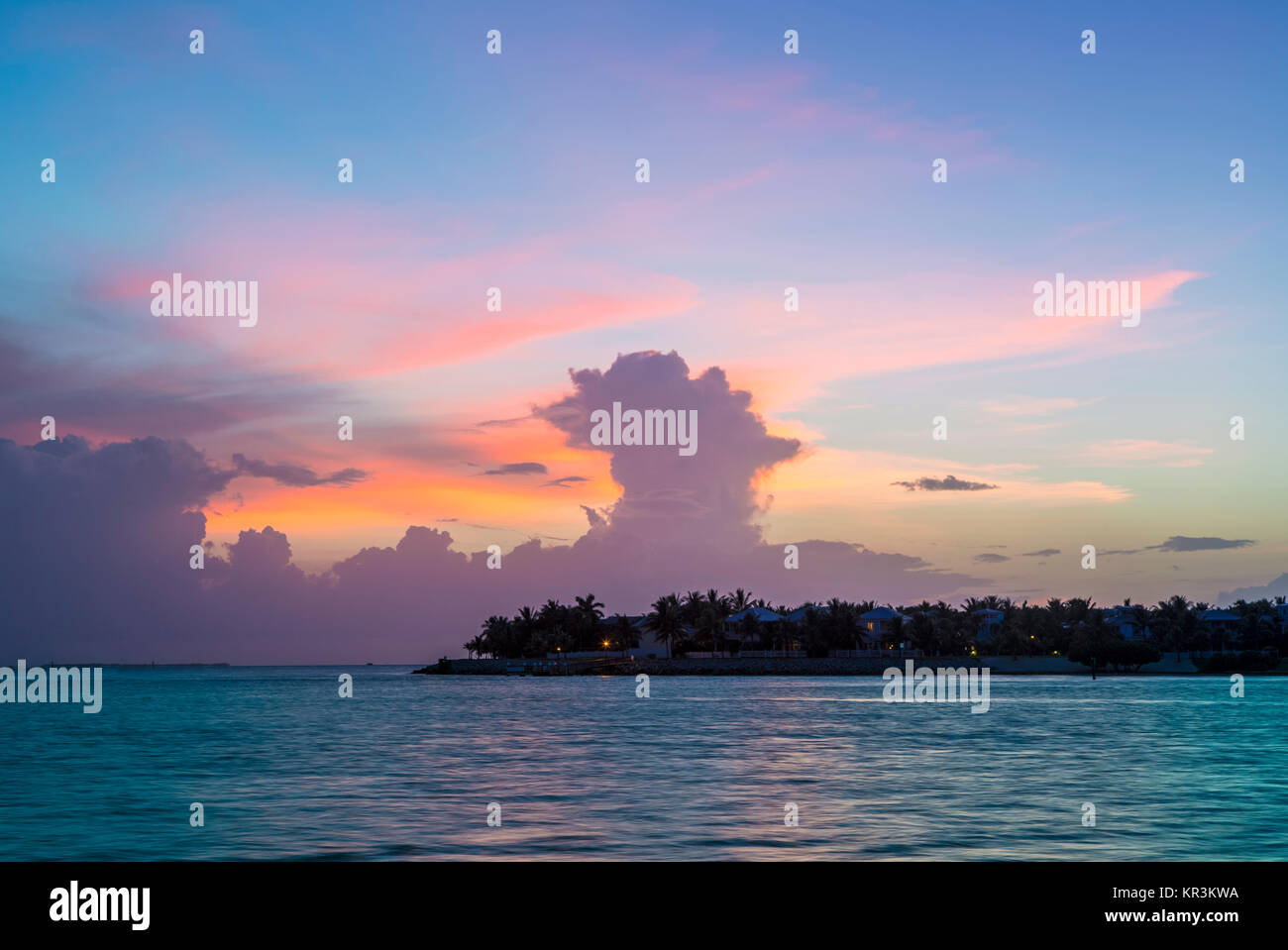 Sunset at Key West seen from most famous Mallory Square Stock Photo - Alamy