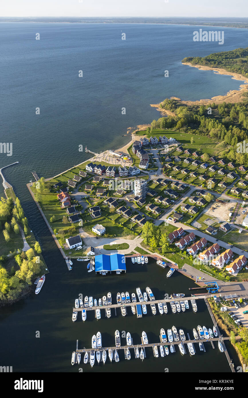 Rechlin with Marina and Claassee and Müritz, Rechlin, Mecklenburg Lake ...