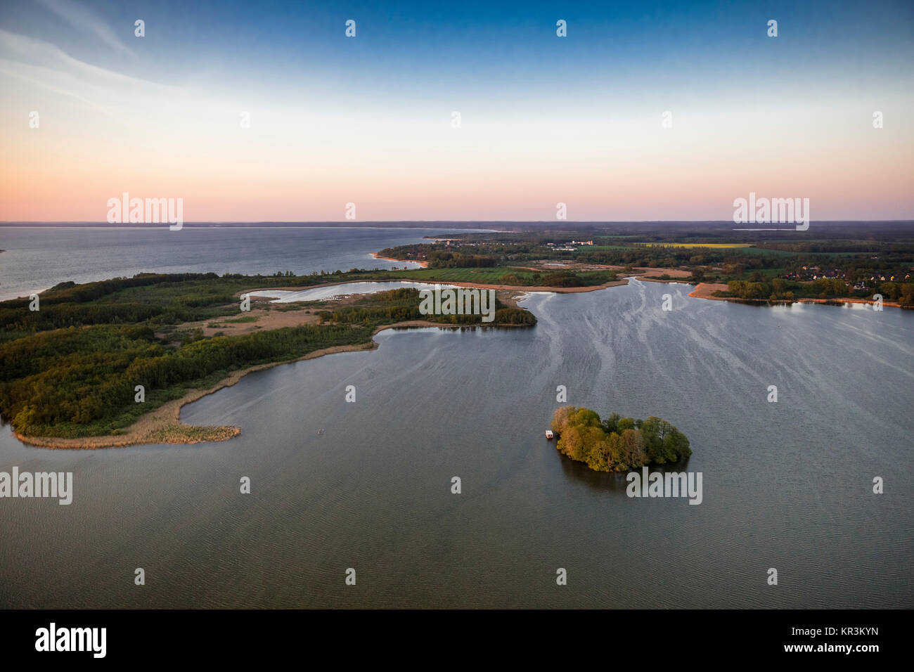 The Muritz with heart-shaped island and residential boat and pleasure ...
