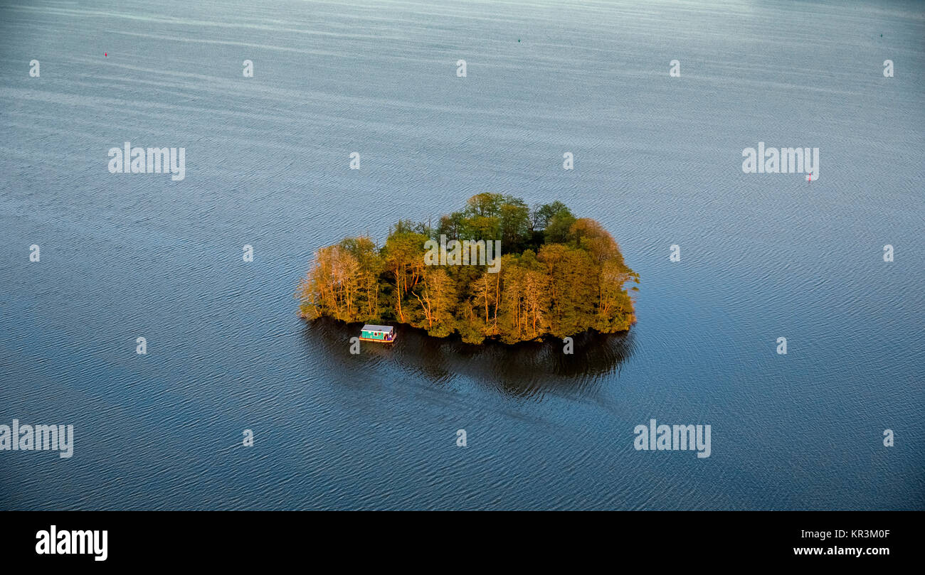 The Muritz with heart-shaped island and residential boat and pleasure ...