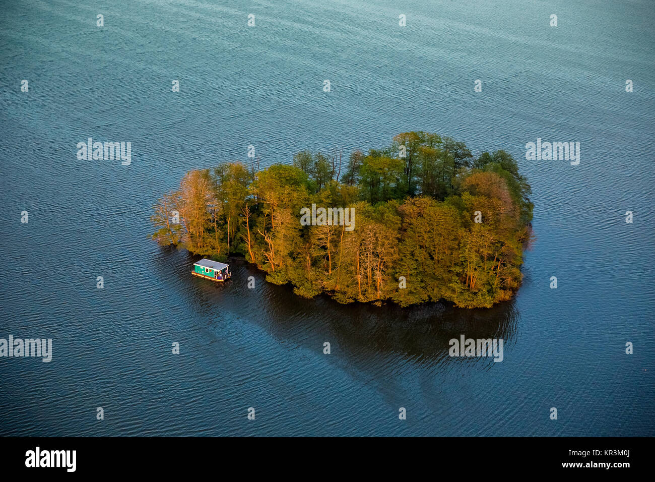 The Muritz with heart-shaped island and residential boat and pleasure ...