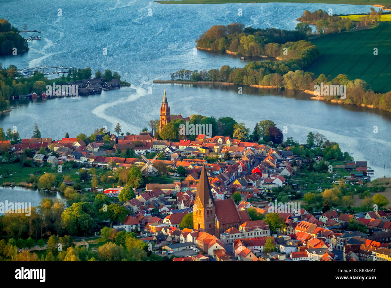 Robel with front St.Nikolai church and behind St. Mary's Church in ...