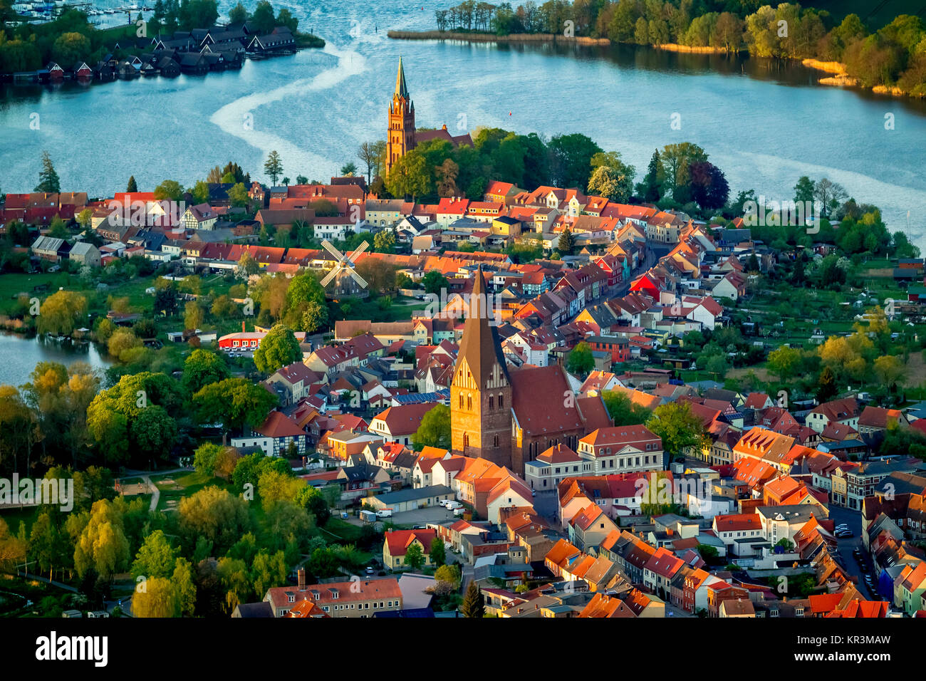 Robel with front St.Nikolai church and behind St. Mary's Church in ...
