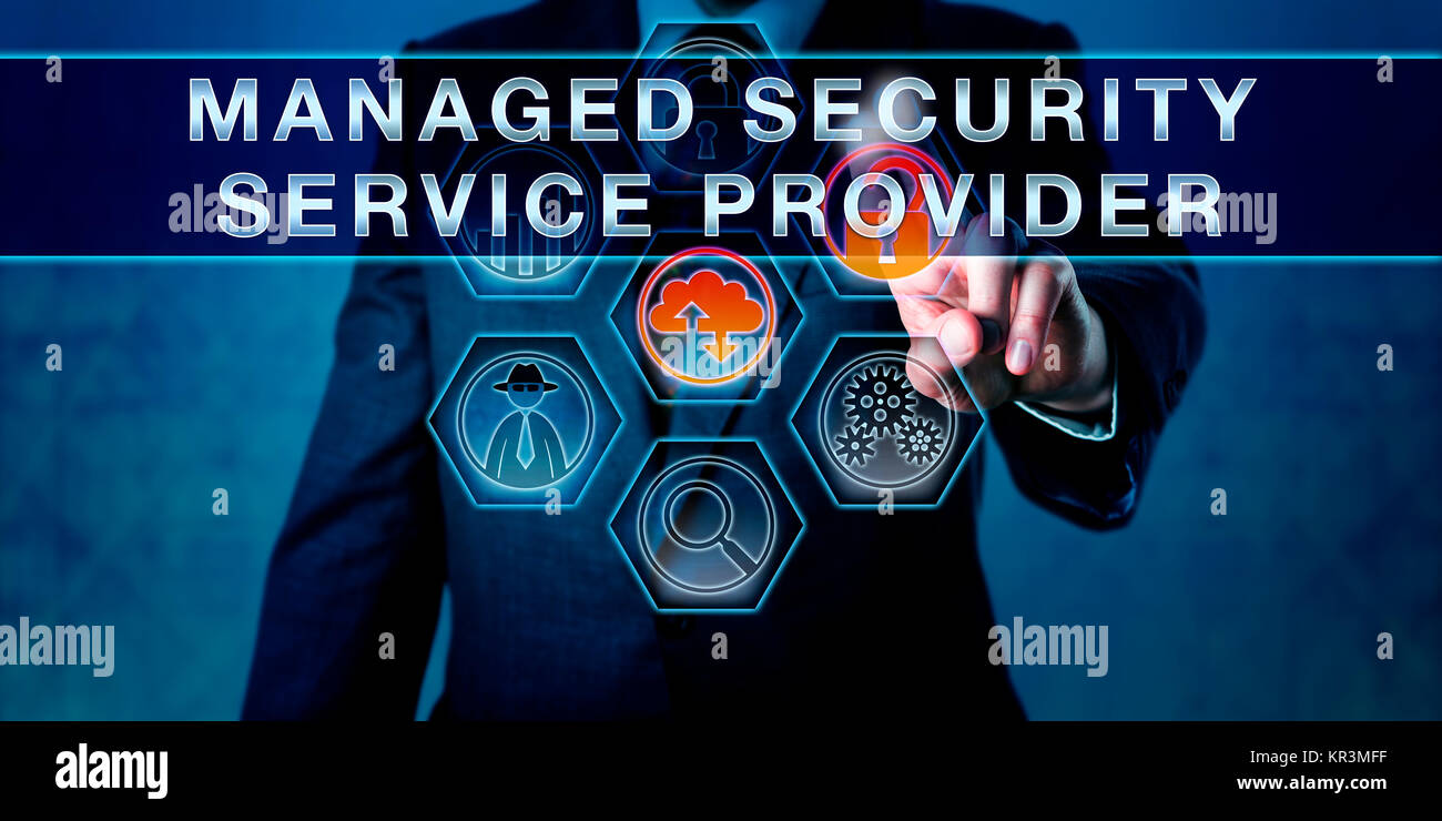 Manager Pushing MANAGED SECURITY SERVICE PROVIDER Stock Photo - Alamy