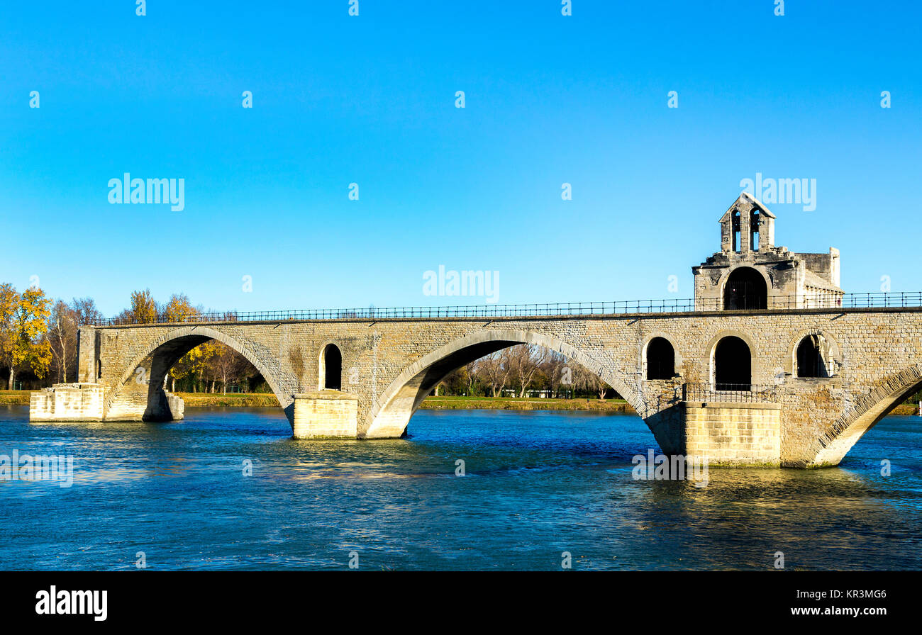 Pont d'Avignon, is a famous medieval bridge in the town of Avignon ...