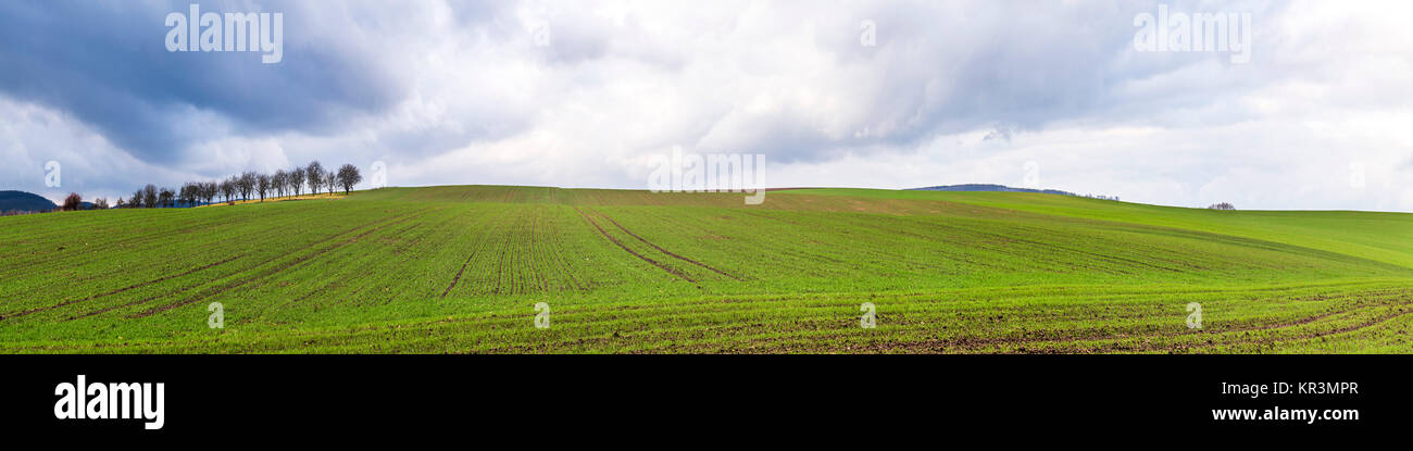skyline of rural area in Thuringia, Bad Frankenhausen,Kyffhaeuser ...