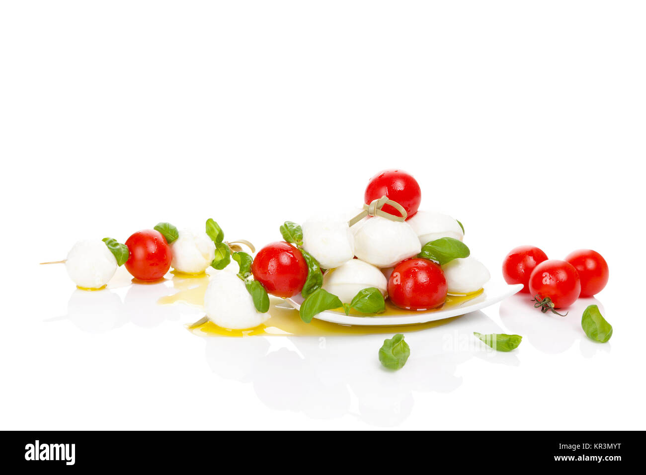 Tasty mediterranean caprese salad Cut Out Stock Images & Pictures - Alamy