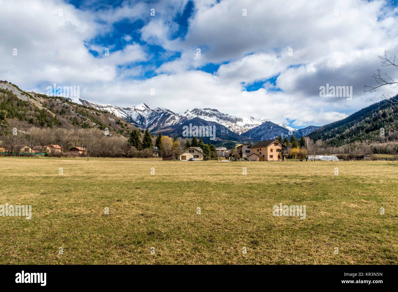 Landscape with houses at Seigne des Alps in France Stock Photo - Alamy