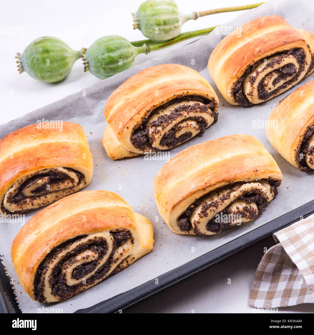 Quick Poppy Seed Rolls Stock Photo - Alamy